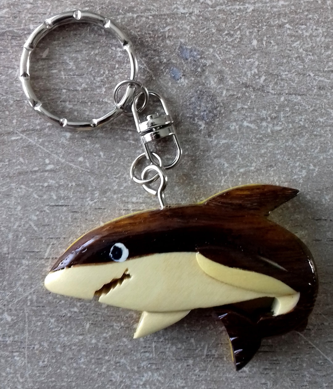 Wooden Shark Keyring - Etsy