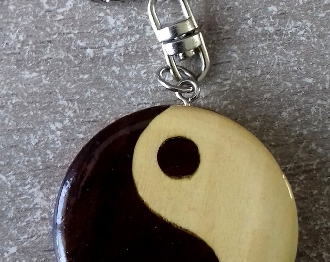 Yin Yang Varnished Wooden Key Ring - Etsy