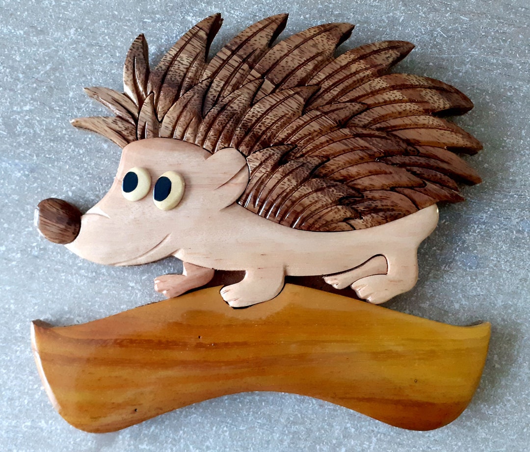 Personalized Hedgehog Wooden Door Sign: Custom Name Plate for Woodland ...