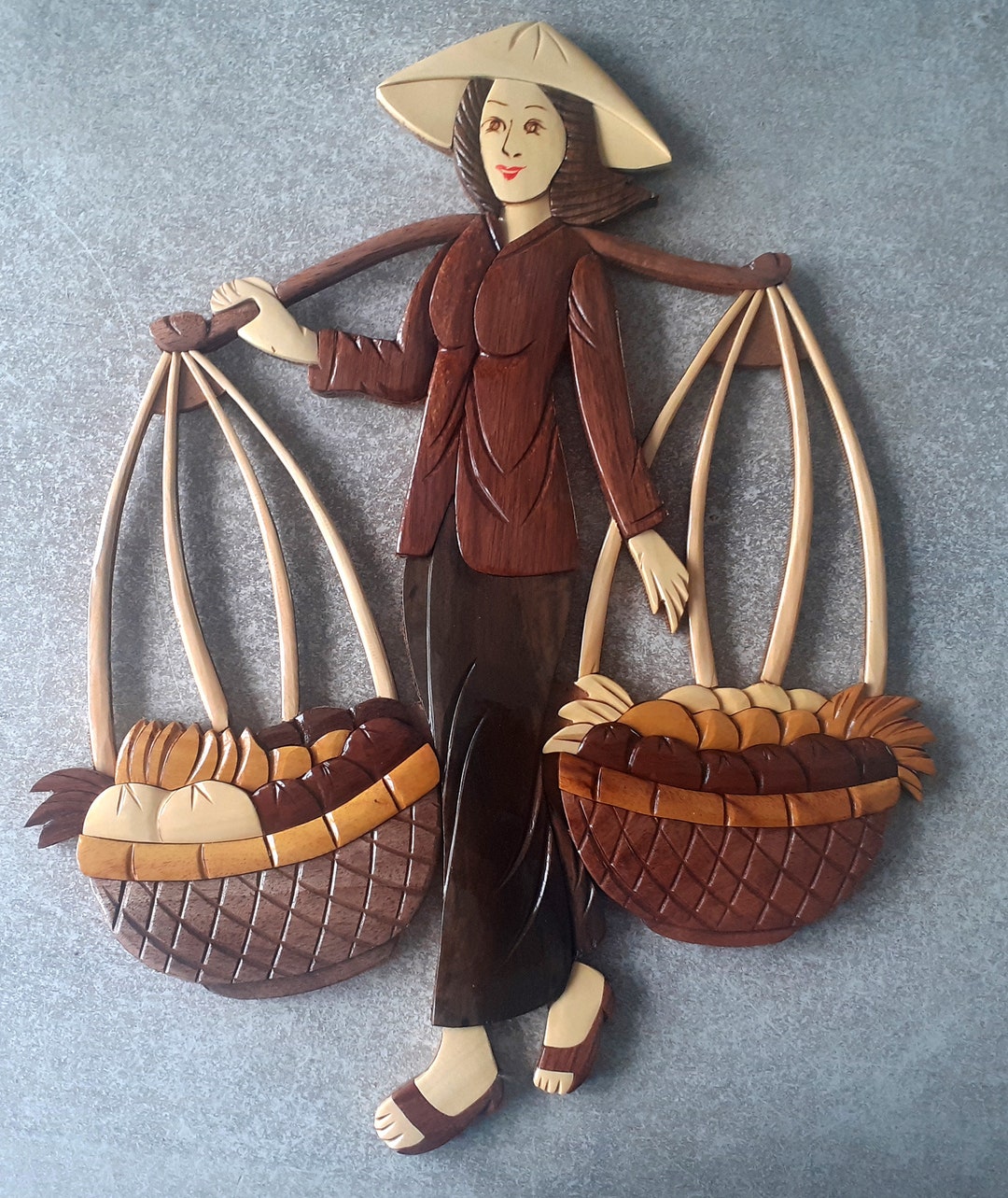 The Vietnamese With Its Yoke for Wall Decoration - Etsy