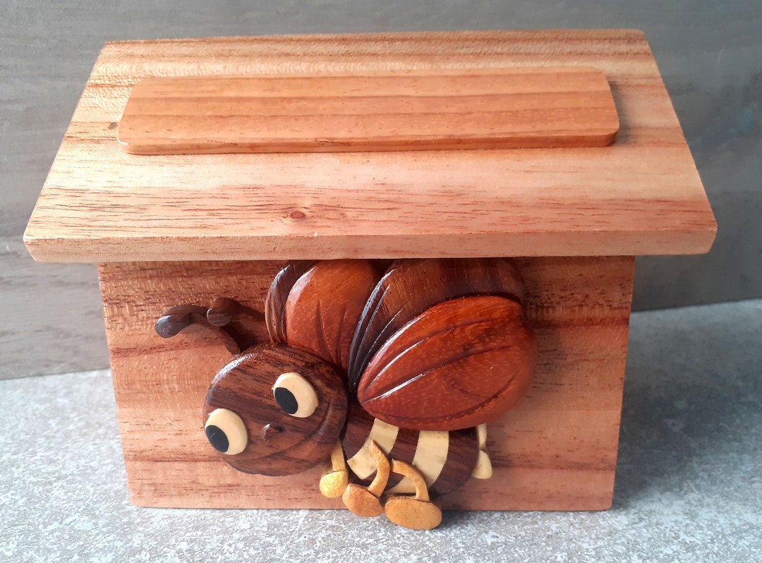 Wooden Bee Piggy Bank Customizable With Your First Name Offered - Etsy