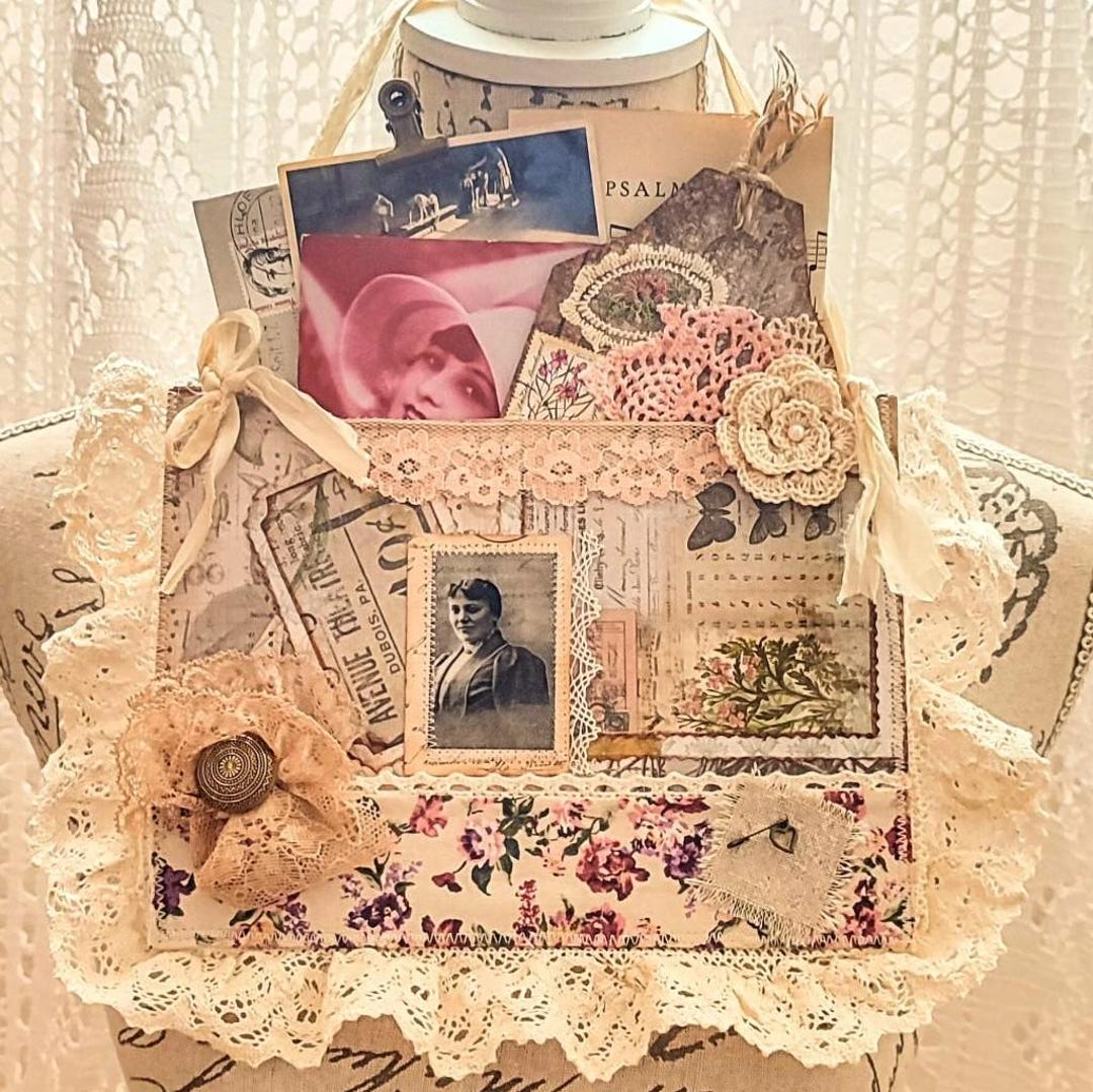 Shabby Chic Home Deco, Collage Photo, Decorative Folder Handmade ...