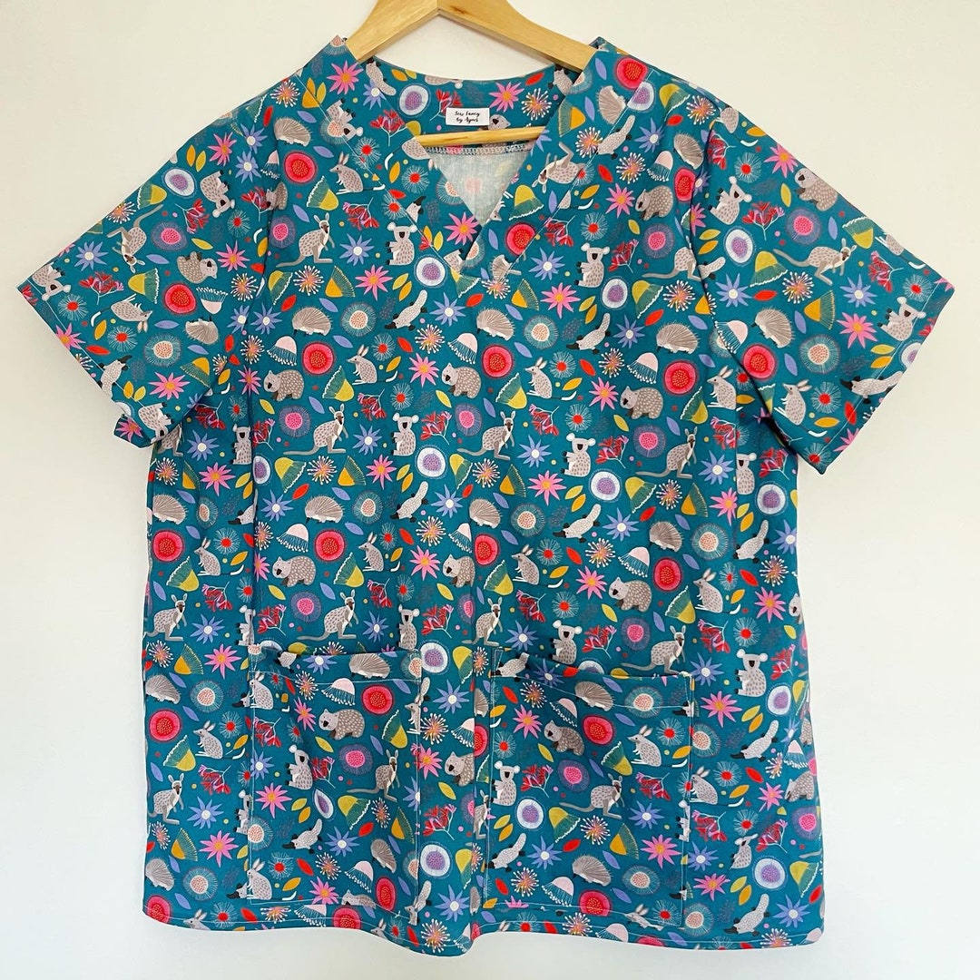 Scrubs Handmade Colourful - Nursing Doctor Paediatric Fun Scrubs Top ...