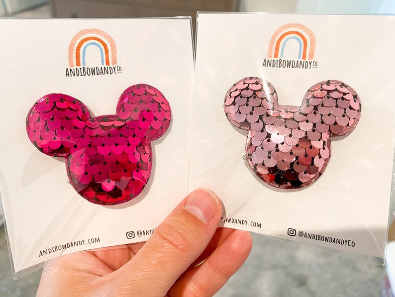 Sequin Mickey Mouse Hair Clip, Disney Toddler Hair Accessory - Etsy