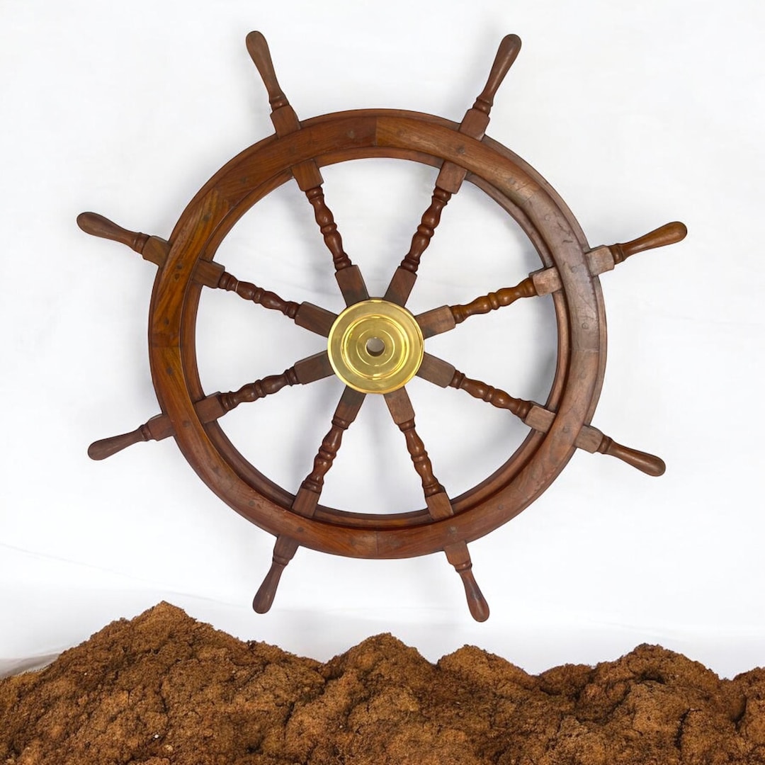 Handcrafted Wooden Ship Wheels – Nautical Wall Decor – 12” to 30 ...
