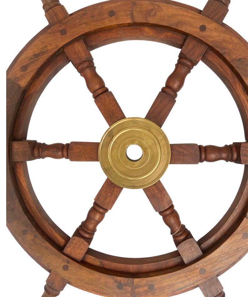 Handcrafted Wooden Ship Wheels – Nautical Wall Decor – 12” to 30 ...