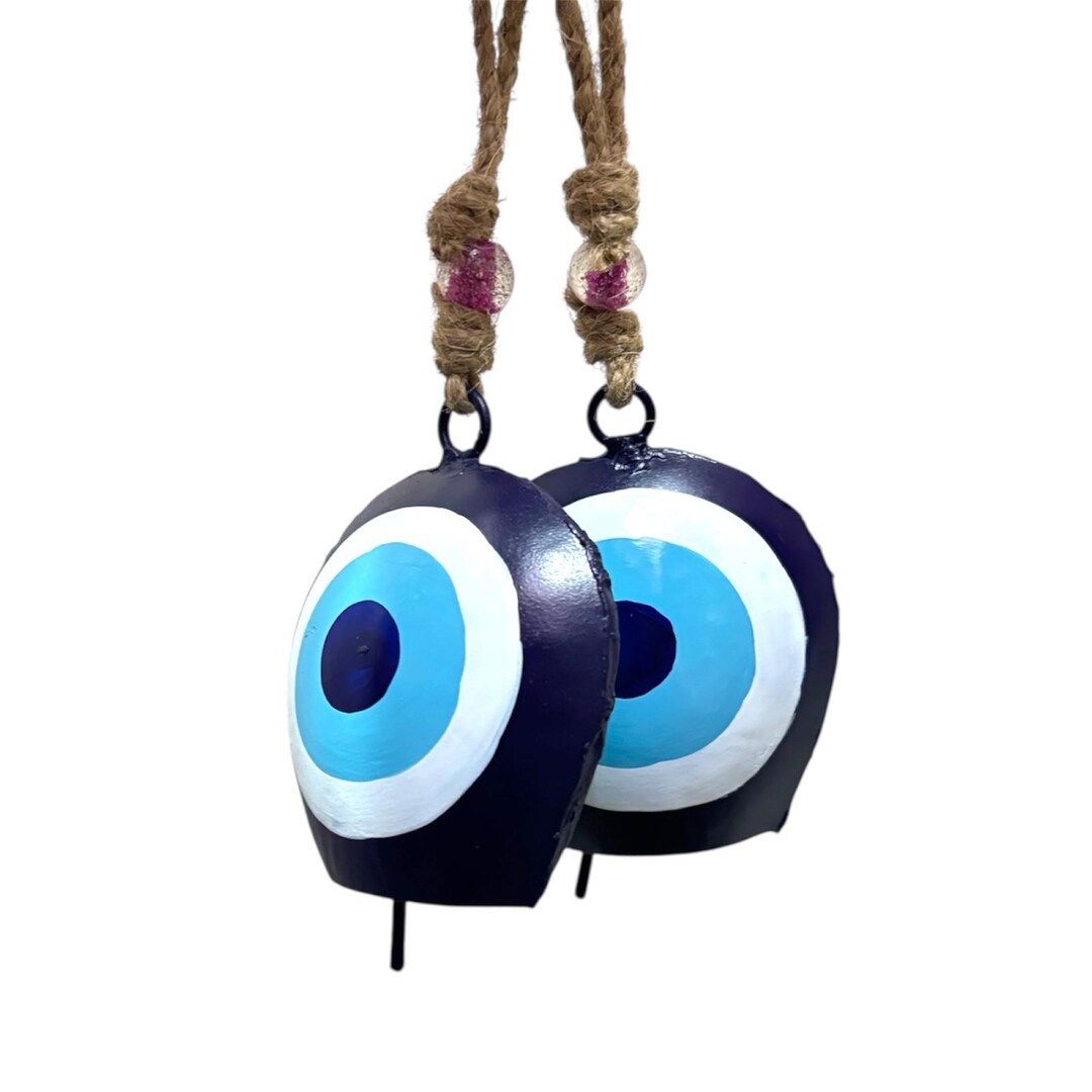 Handmade Evil Eye 3 Inch Bell for Christmas Tree Decoration, Evil Eye ...