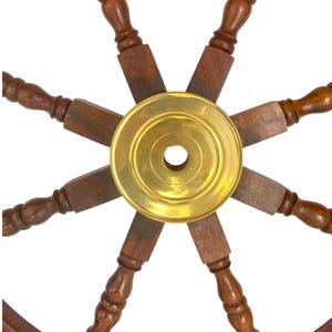 Handcrafted Wooden Ship Wheel: Nautical Wall Decor With Brass - Etsy