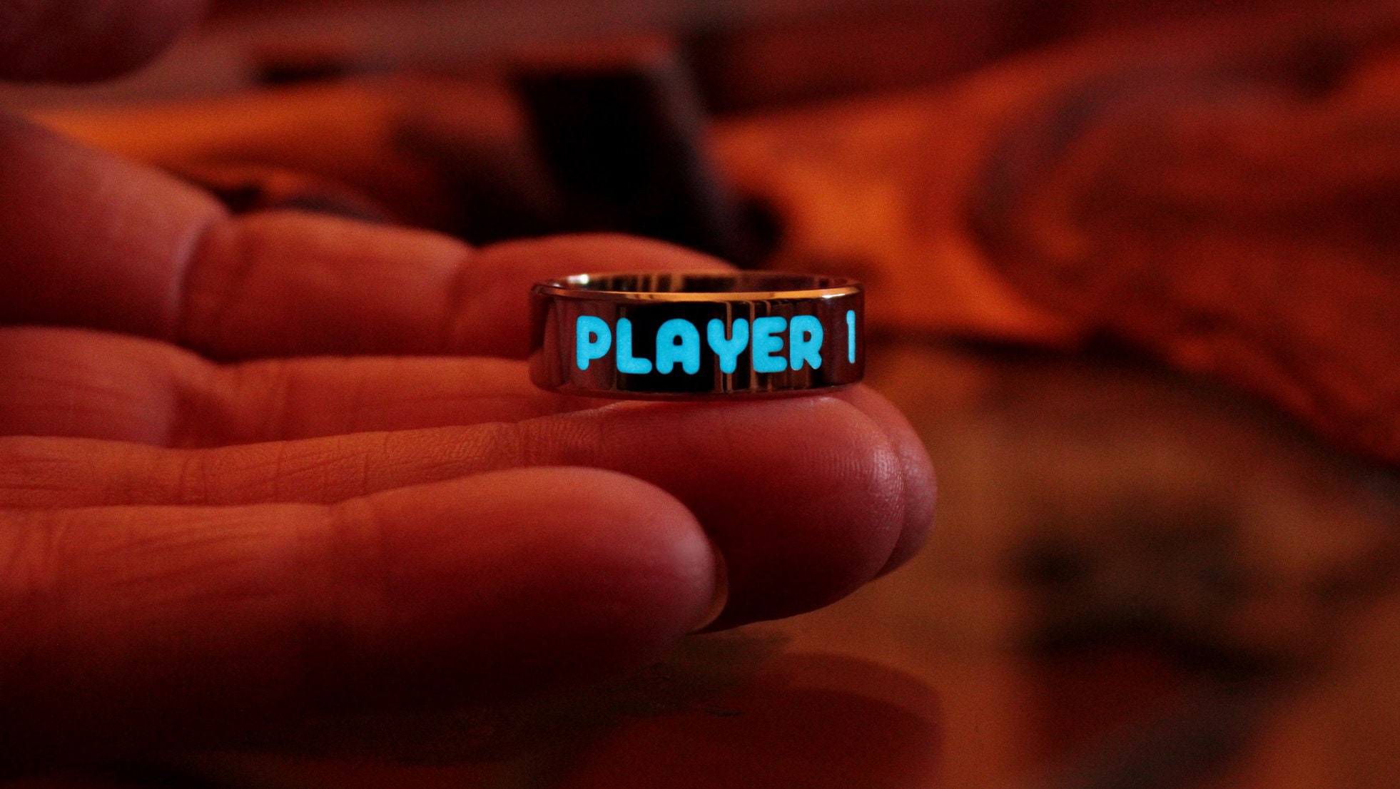 Player 1 & Player 2 Glow in the Dark Ring - Gamer Ring - Silver - Etsy
