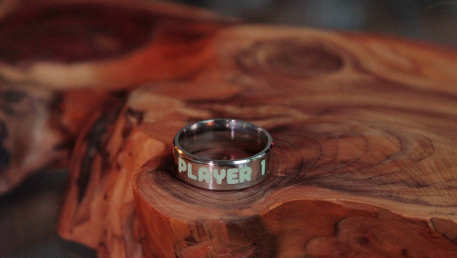 Player 1 & Player 2 Glow in the Dark Ring - Gamer Ring - Silver - Etsy