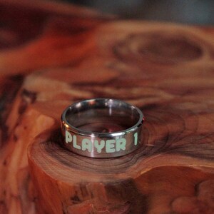 Player 1 & Player 2 Glow in the Dark Ring - Gamer Ring - Silver - Etsy