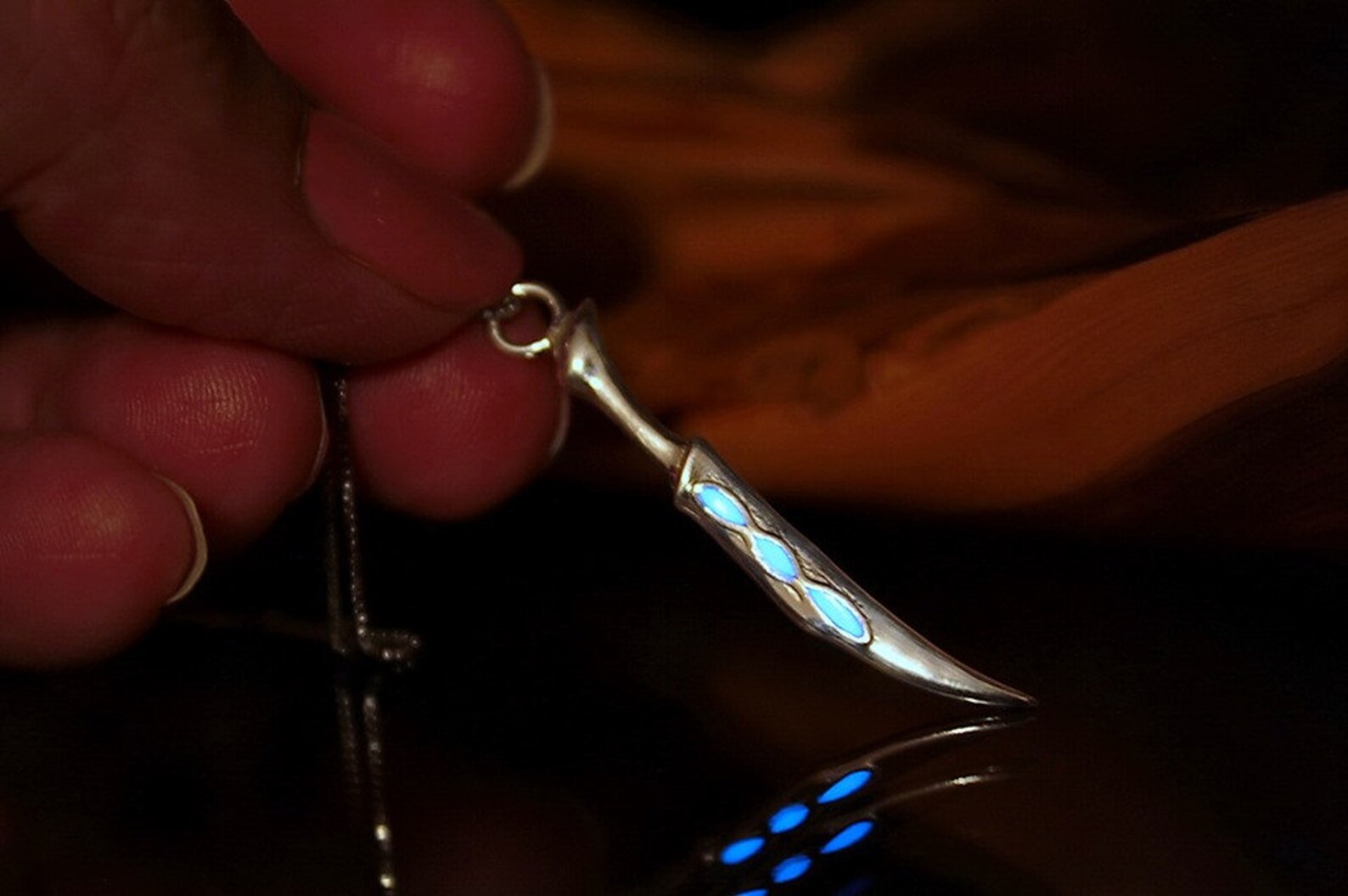 Glow Dagger Pendant glow in the Dark - Etsy