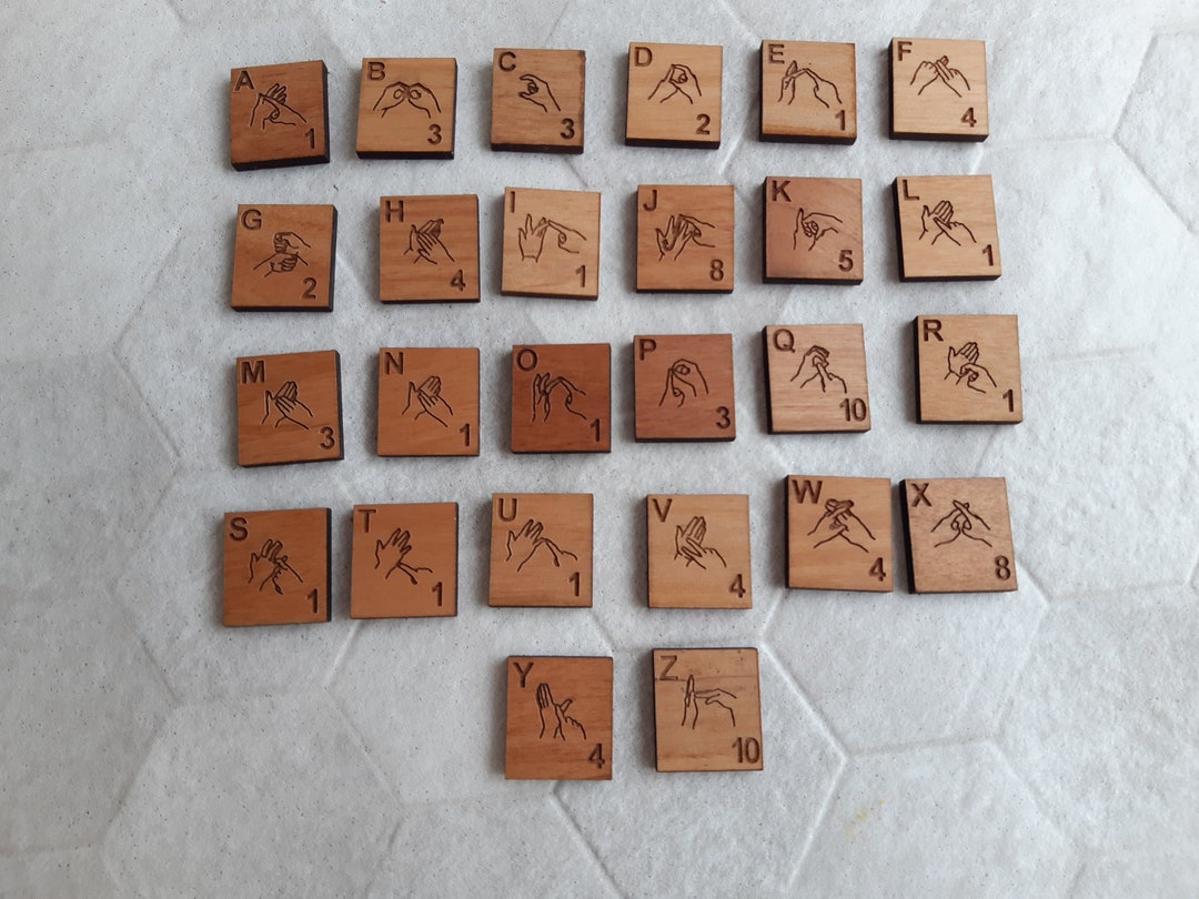 British Sign Language Scrabble Tiles Alphabet - Etsy UK