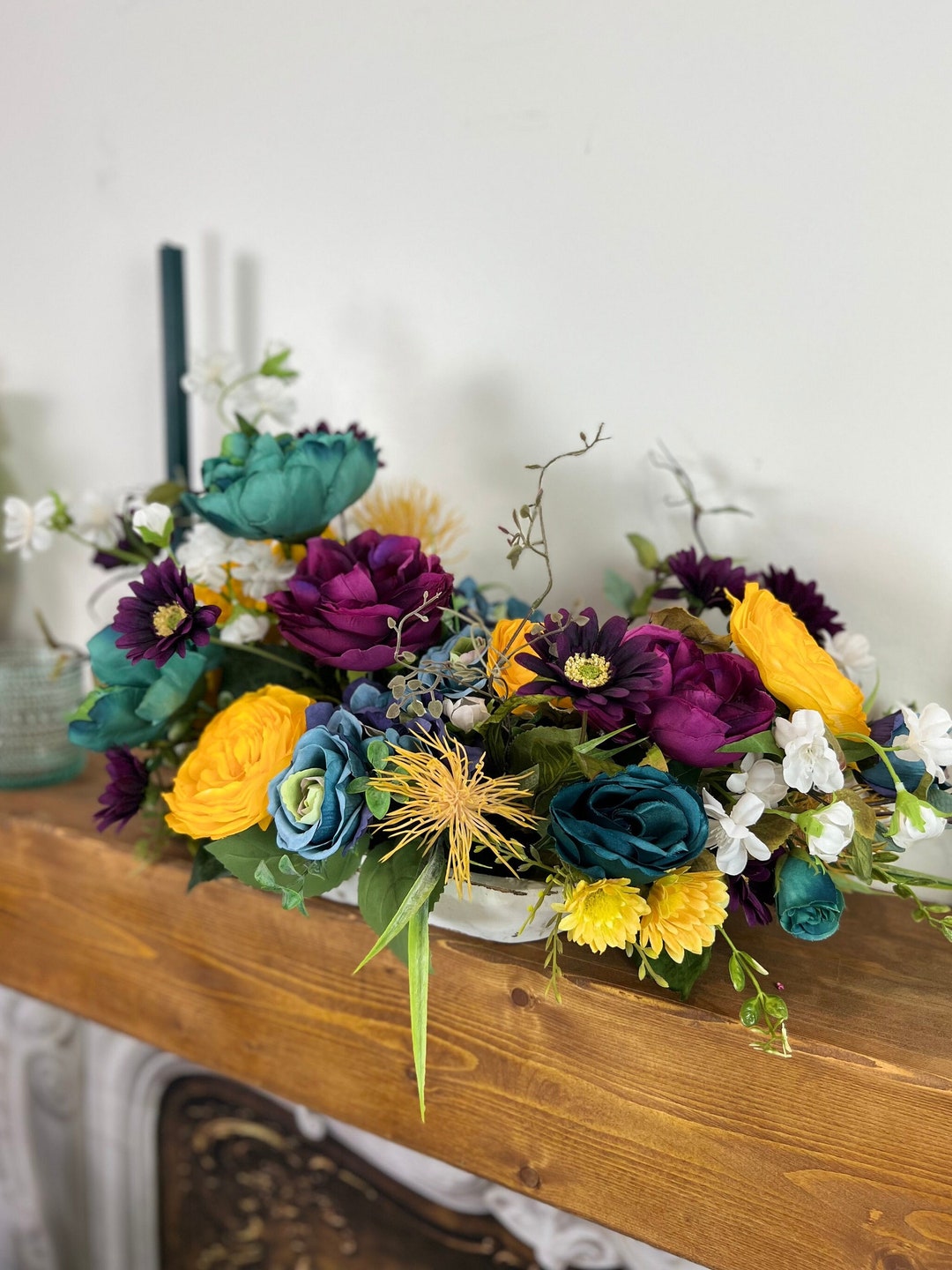 Modern Floral Table Piece, Coffee Table Centerpiece, Dining Table ...