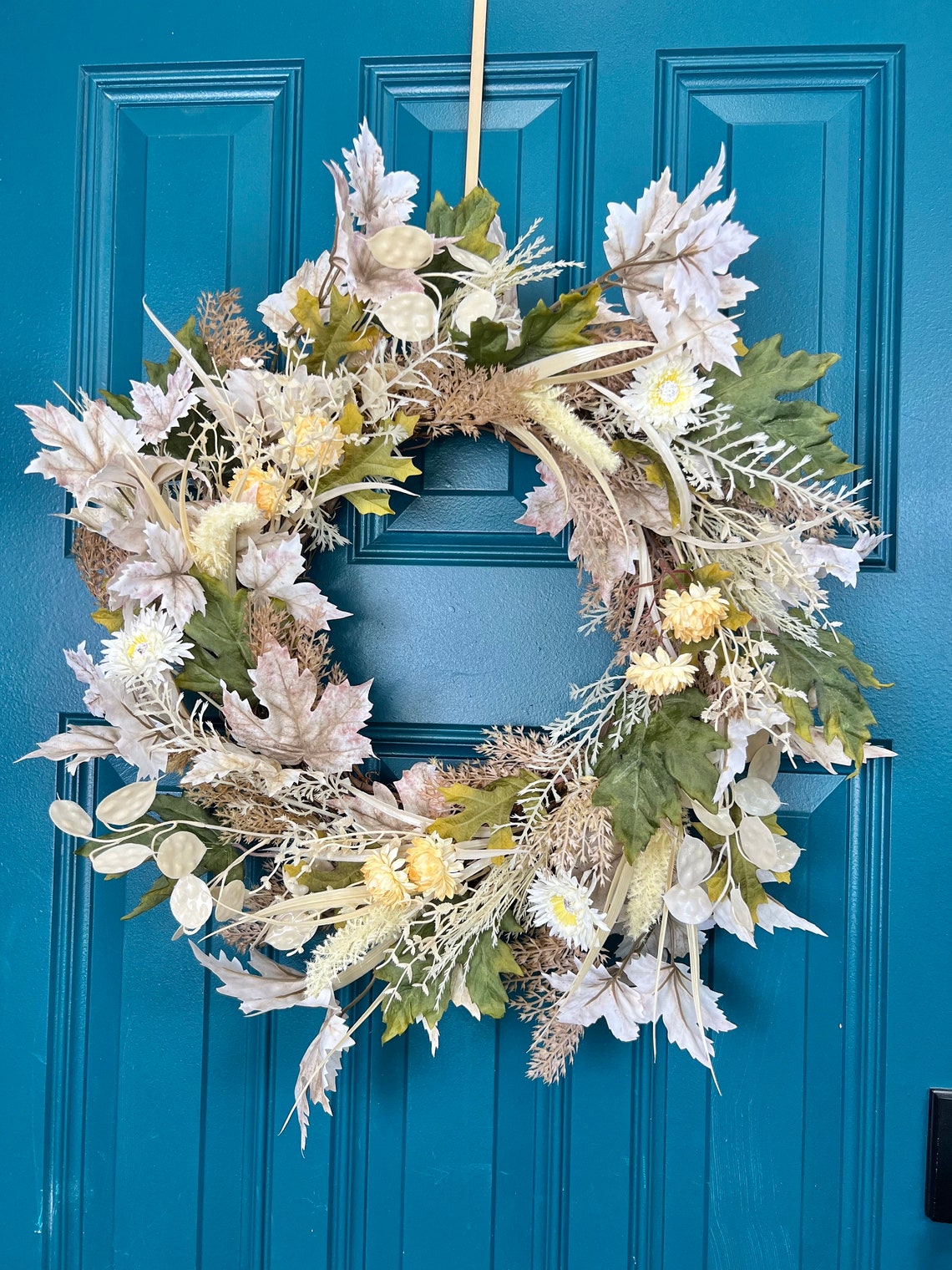 22” Handmade Boho Fall Wreath, Greenery Door Decor - Etsy