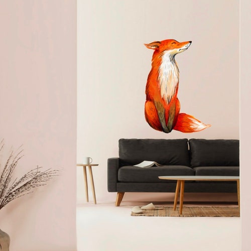 Fox Wall Decal Animal 3D Smashed Wall Art Sticker Kids Decor - Etsy