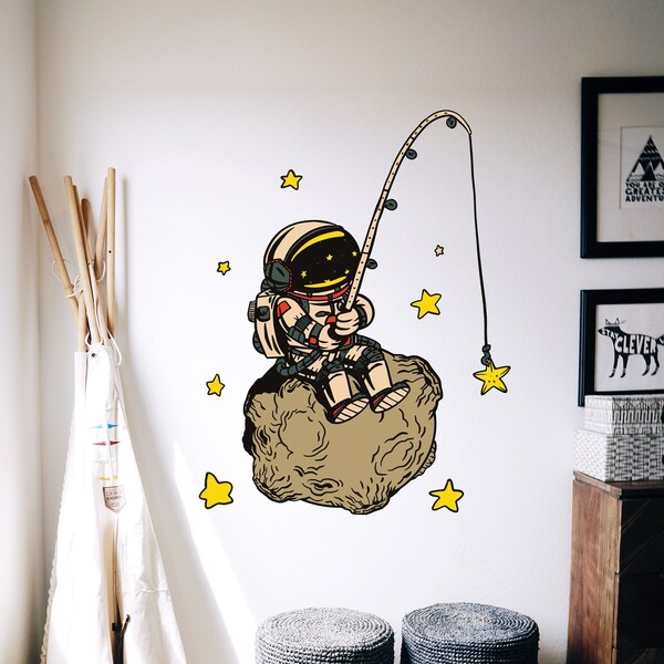 Boy Fishing Wall Decal - Etsy