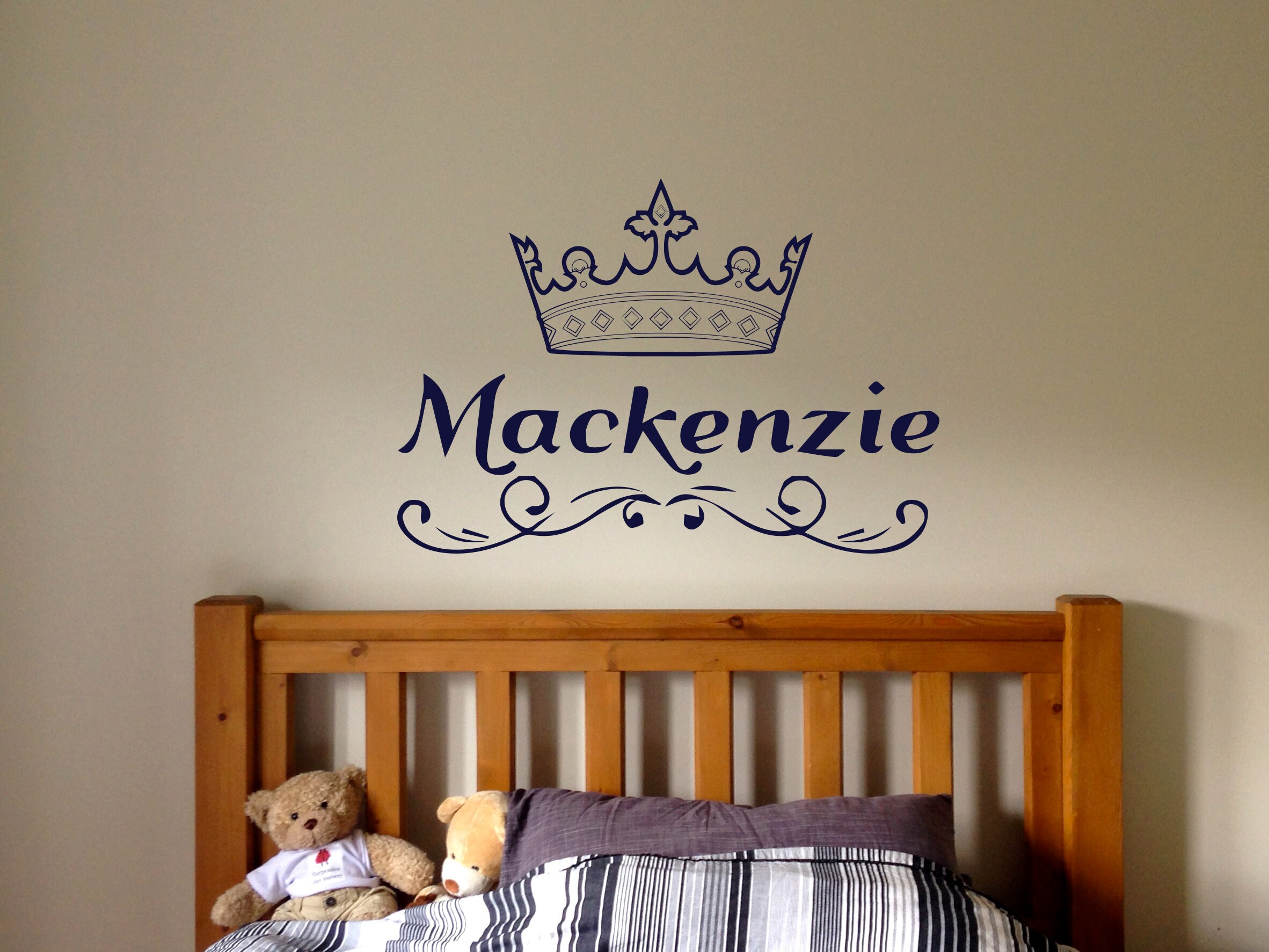 Mackenzie Boy Name Prince Crown King Nursery Kids Room Wall - Etsy