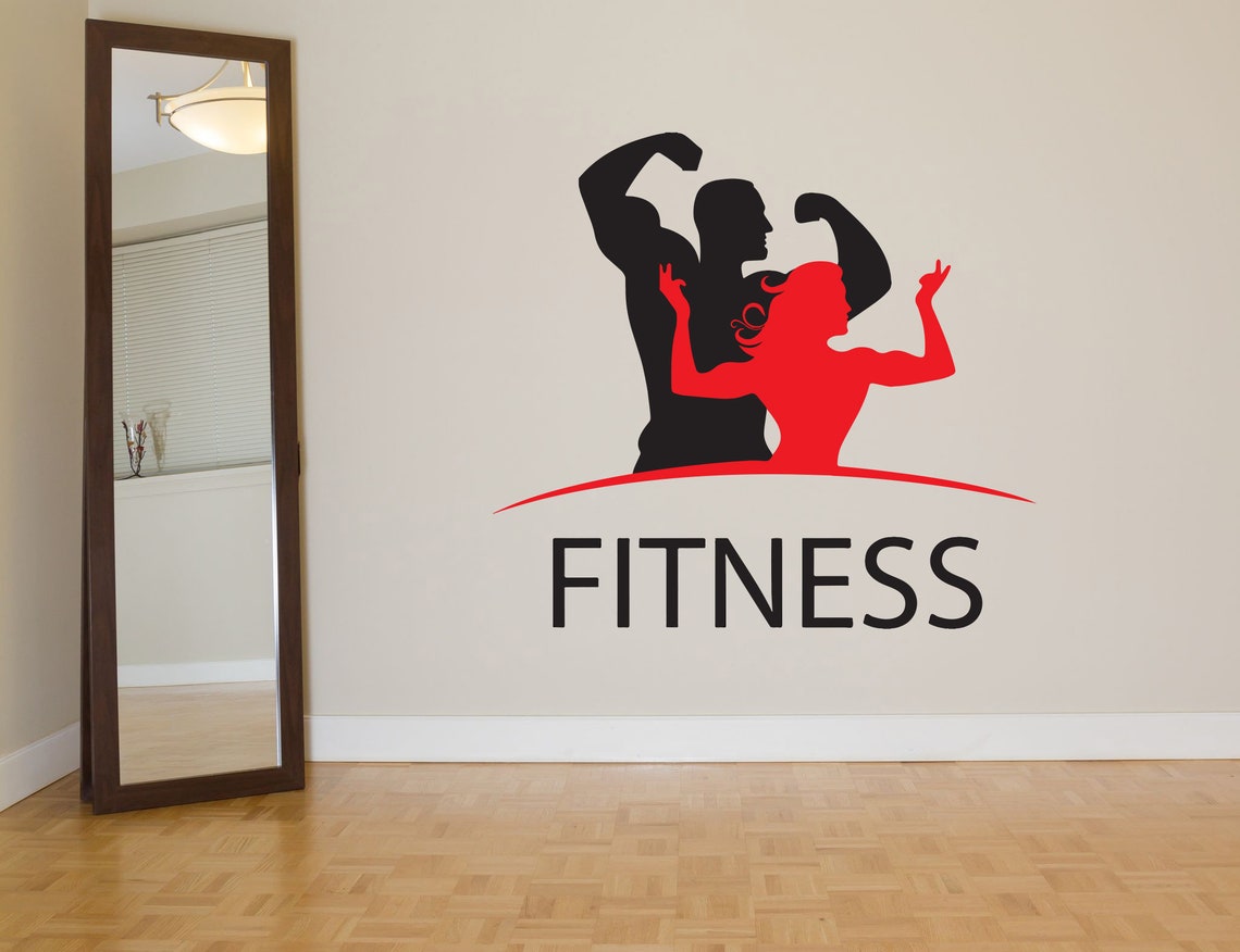 Gym Fitness Sport Workout Logo Sign Emblem Car Wall Sticker - Etsy