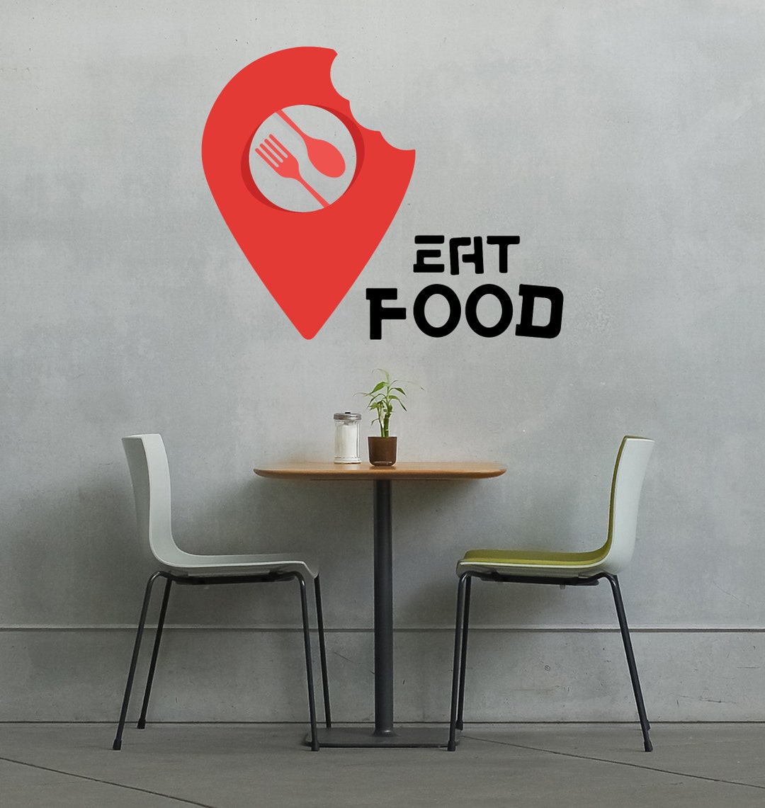 Eat Food Restaurant Logo Emblem Sign Car Wall Sticker Vinyl Decal Mural ...