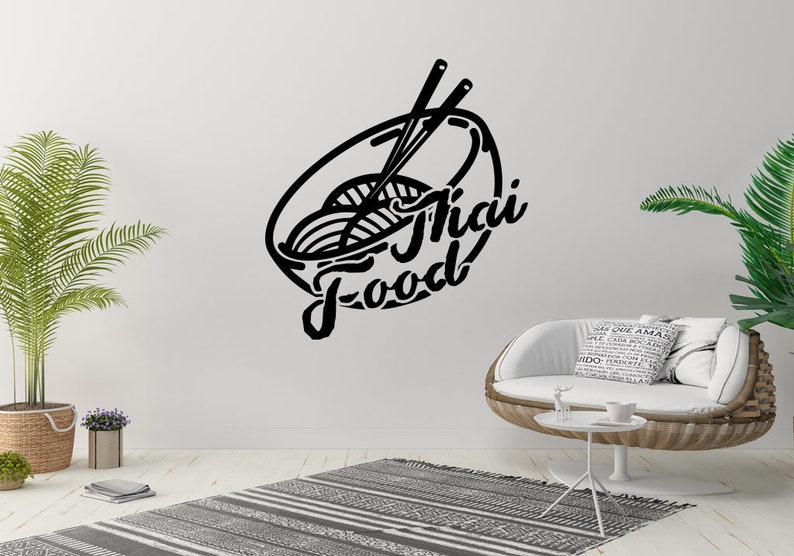 Thai Food Restaurant Logo Emblem Sign Wall Sticker Vinyl Decal - Etsy