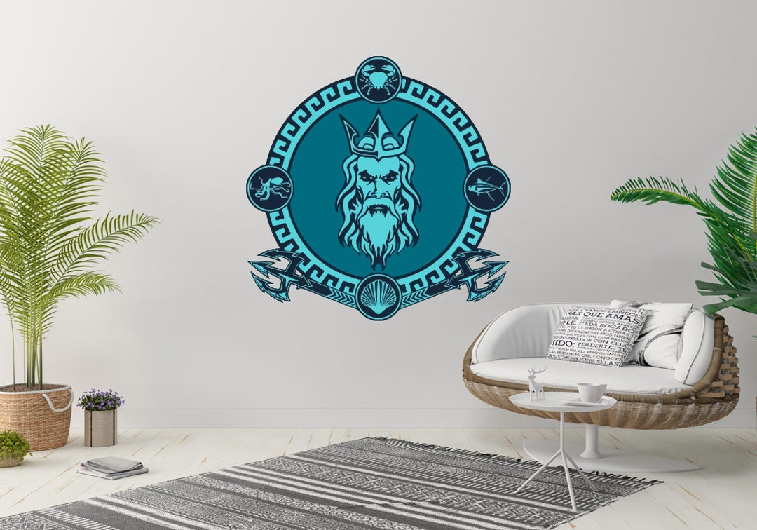 Poseidon Neptune God Greek Mythology Car Wall Sticker Vinyl Decal Mural ...