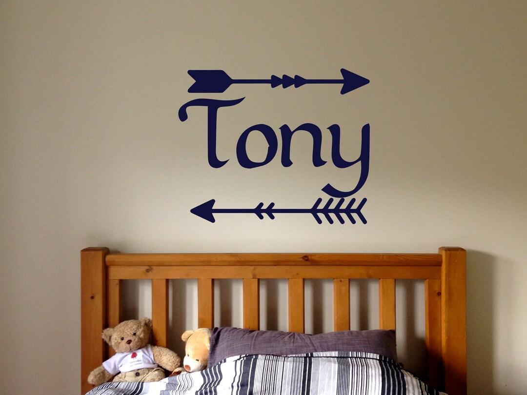 Tony Boy Name Arrows Nursery Kids Room Wall Sticker Vinyl Decal Mural ...