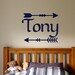 Tony Boy Name Arrows Nursery Kids Room Wall Sticker Vinyl Decal Mural ...