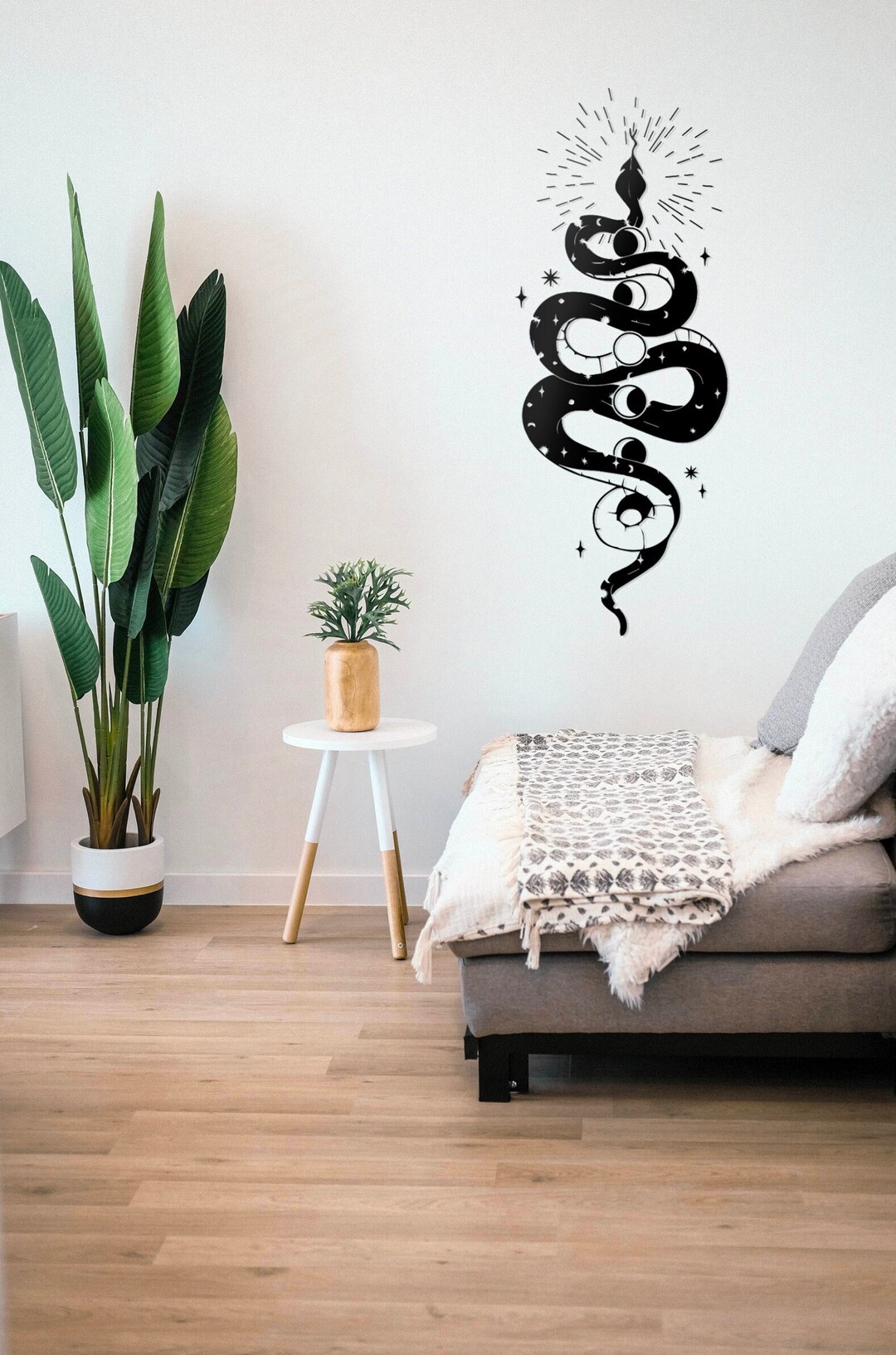 Snake Moon Phases Animal Wall Sticker Vinyl Car Decal Mural Art Decor ...