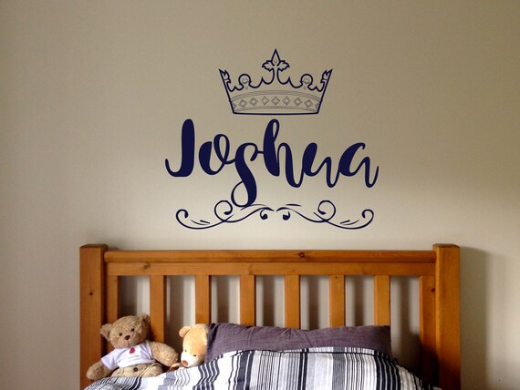Joshua Boy Name Wall Decoration Newborn Prince King Crown Wall - Etsy