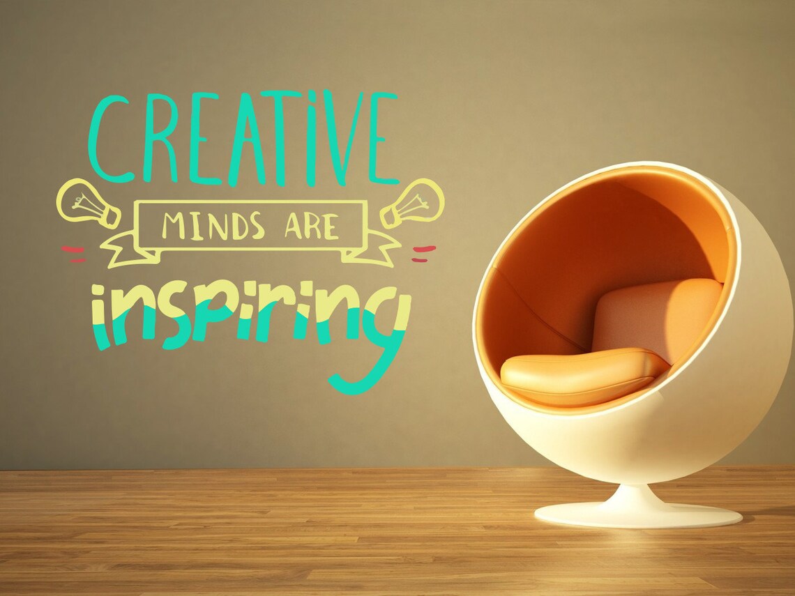 Creative Minds Are Inspiring Quote Phrase Car Wall Sticker - Etsy