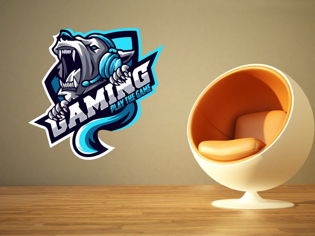 Gaming Play the Game Dog Logo Sign Emblem Car Wall Sticker Vinyl Decal ...