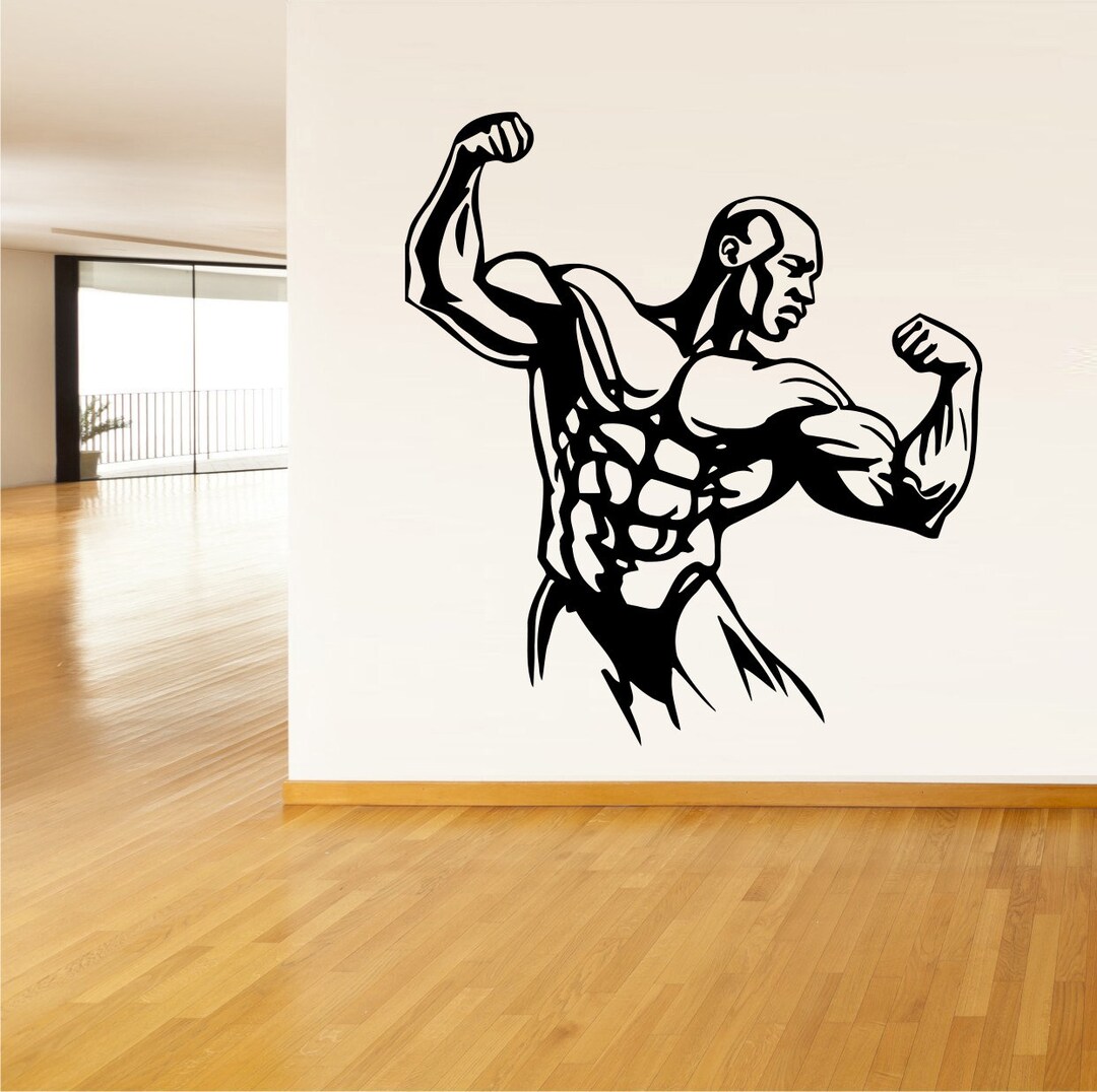 Gym Sport Workout Fitness Bodybuilding Logo Sign Emblem Wall - Etsy