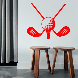 Golf Ball Large Wall Vinyl Emblem Sport Lover Gift Game Club Sign Wall ...