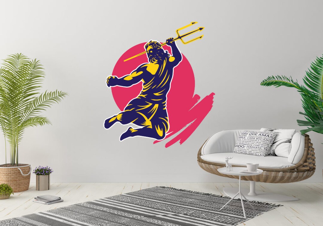 Poseidon Neptune God Greek Mythology Car Wall Sticker Vinyl Decal Mural ...
