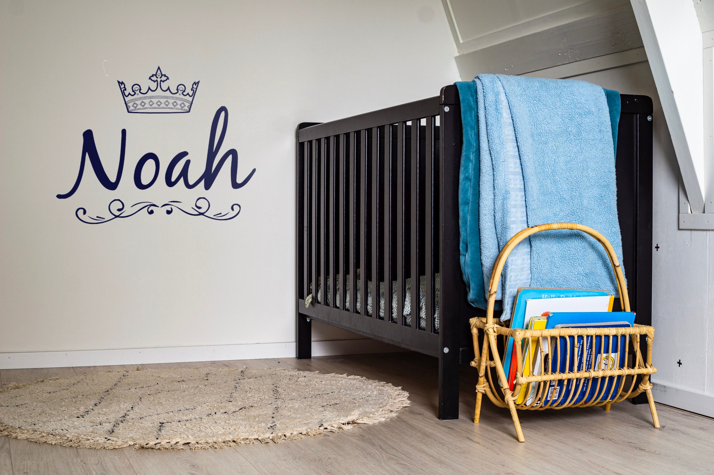 Noah Boy Name Prince Crown King Wall Sign Nursery Wall Decor | Etsy