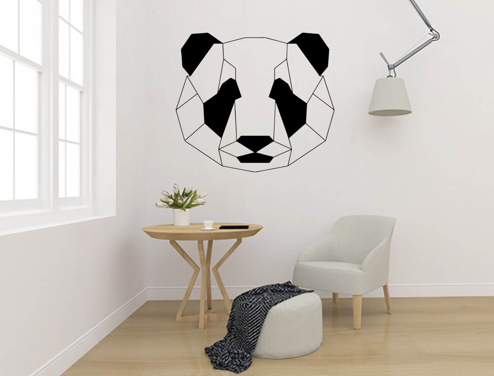 Panda Bear Polygonal Geometric Animal Wall Sticker Vinyl Car - Etsy
