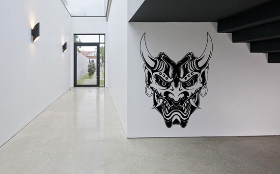 Demon Wall Art Devil Mask Large Wall Poster Halloween Wall | Etsy