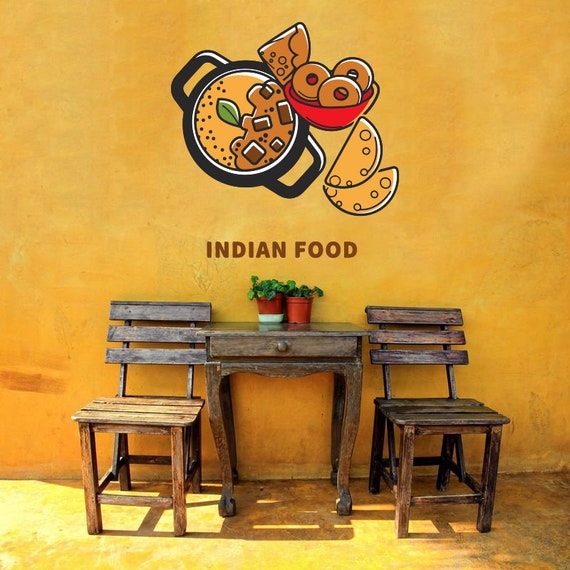 Indian Food Restaurant Logo Emblem Sign Car Wall Sticker Vinyl | Etsy