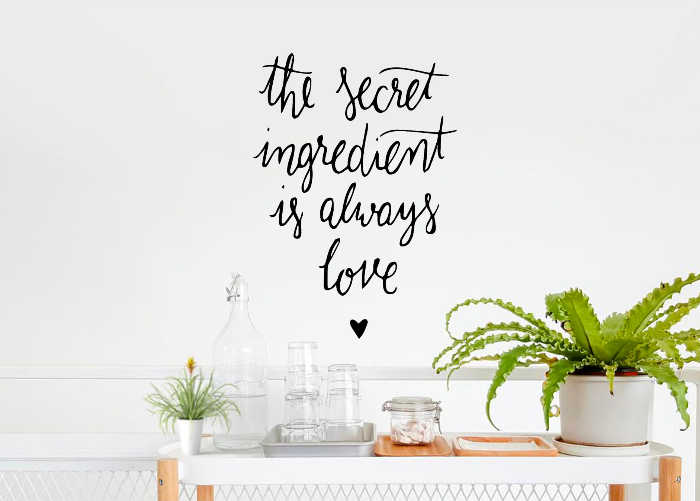 The Secret Ingredient is Always Love Kitchen Quote Phrase Wall | Etsy