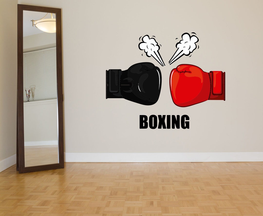Boxing Gloves Sport Workout Logo Sign Emblem Car Wall Sticker Vinyl ...