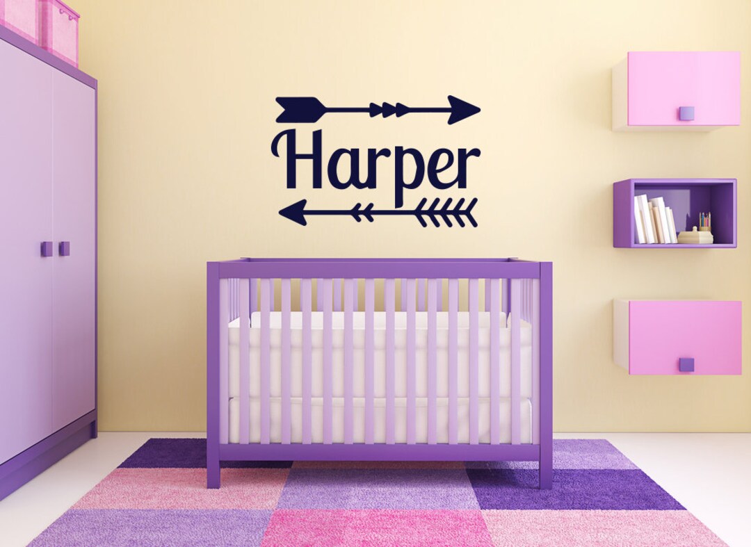 Harper Boy Name Arrows Nursery Kids Room Wall Sticker Vinyl Decal Mural ...