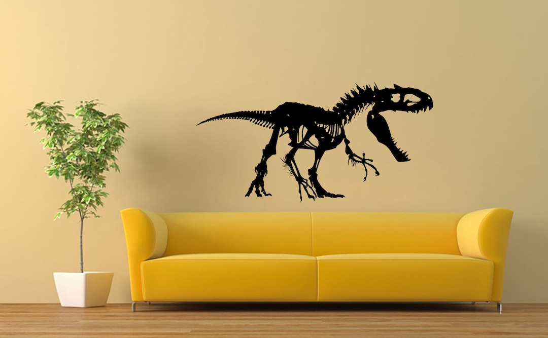 Dinosaur Skeleton Skull Dino Animal Wall Sticker Vinyl Car Decal Mural ...