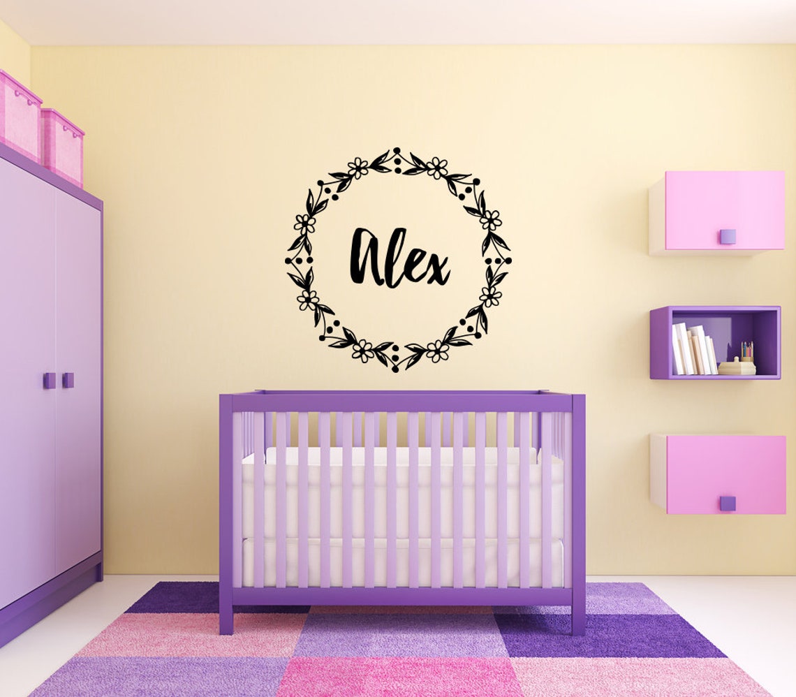 Alex Boy Name Wreath Flowers Floral Nursery Kids Room Wall - Etsy UK