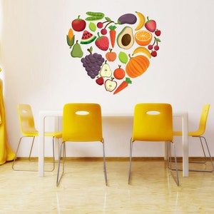 Healthy Food Heart Restaurant Logo Emblem Sign Car Wall Sticker Vinyl ...