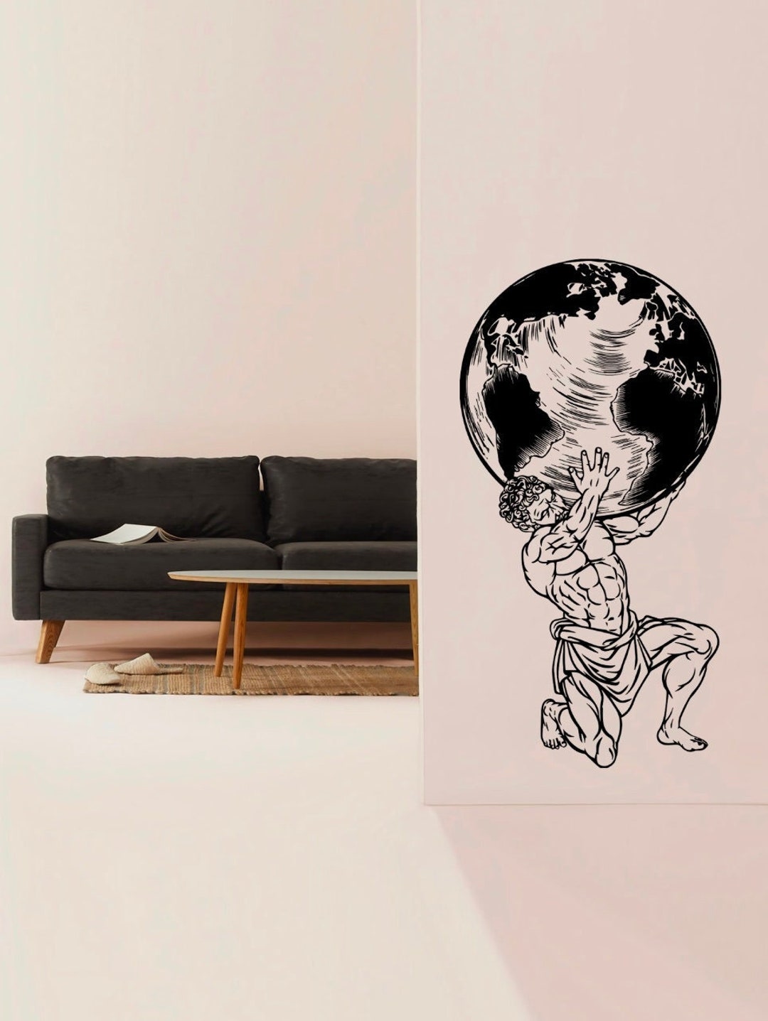 Atlas God Wall Art Ancient Statue Decal Greek Mythology Silhouette ...