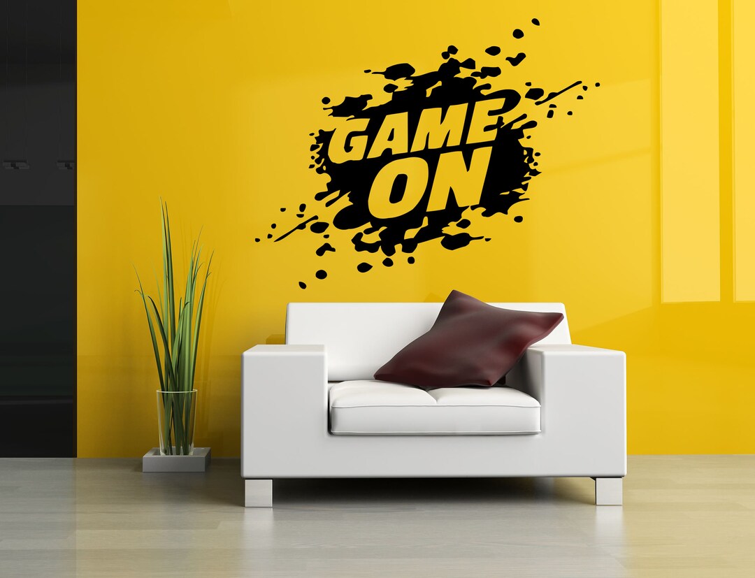 Video Game on Gamer Play Controller Joystick Wall Sticker - Etsy