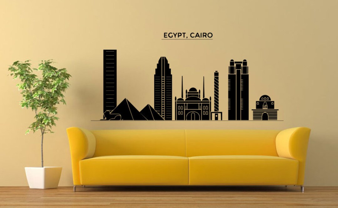 Egypt Cairo City Skyline Travel Wall Sticker Vinyl Decal Mural Art ...