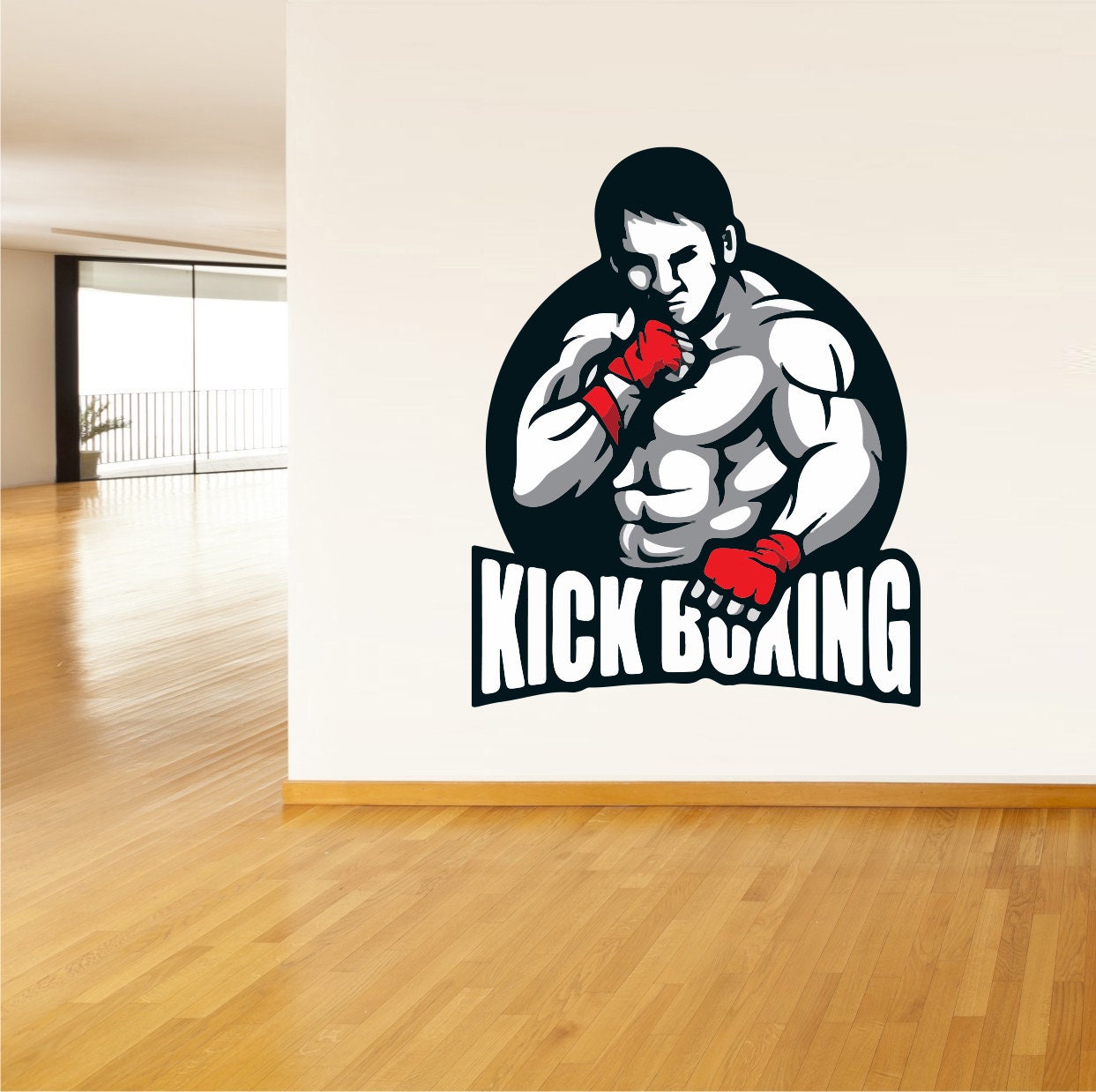 Kick Boxing Muscle Man Gym Sport Logo Sign Emblem Car Wall | Etsy
