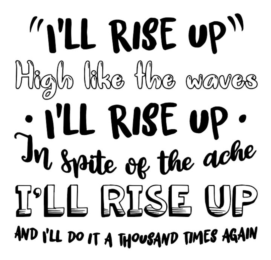 I'll Rise up Part 2 Song Quote Wall Sticker Wall Art Decor - Etsy